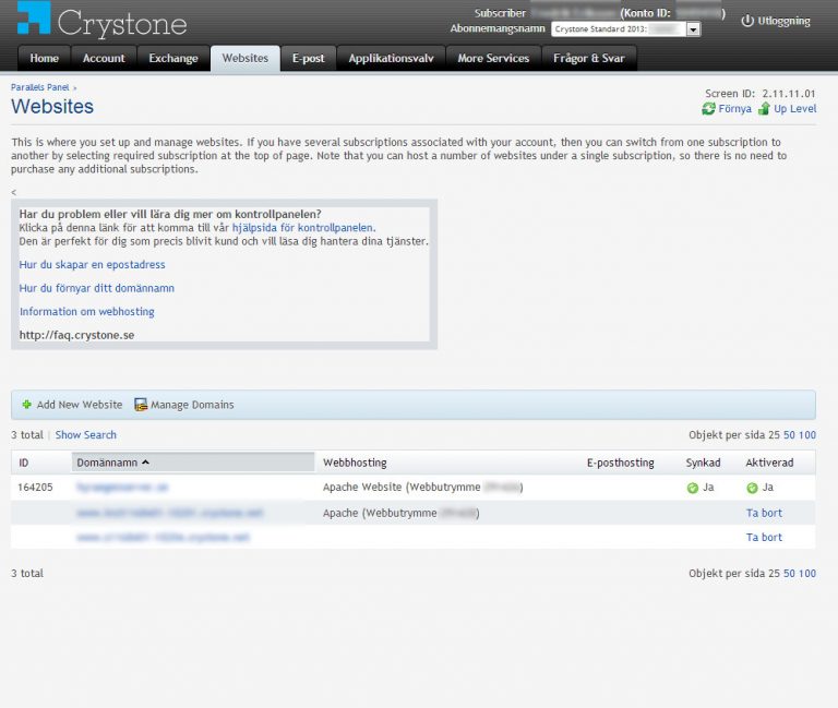 Crystone - Recension & Test av webbhotellet - Webbhotell Lista